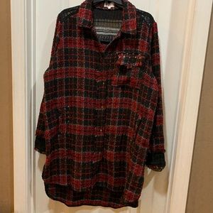 Ginger | Jackets & Coats | Stella Ginger Plaid Lacecontrast Shirt ...